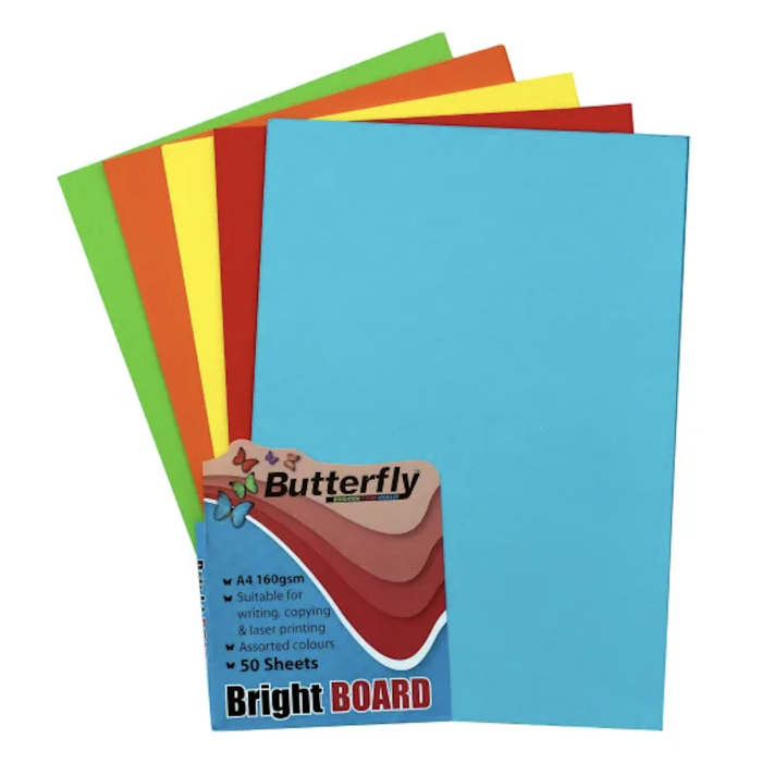 Bright Board 50 Sheets – Assorted – Light The Mind Creations